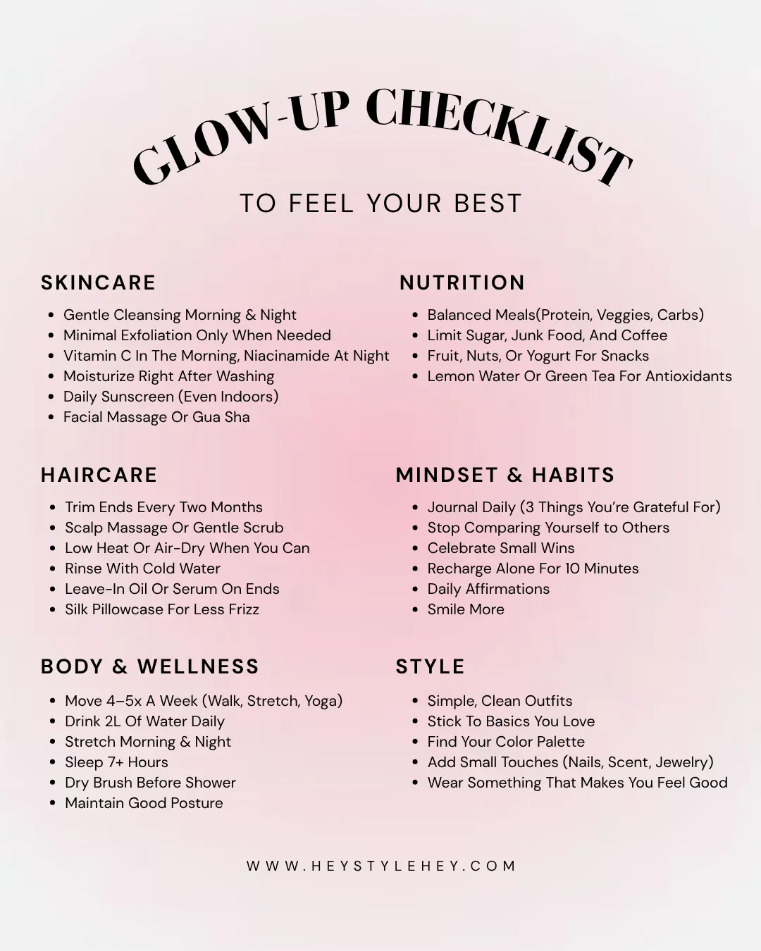 The Only Glow Up Checklist That’ll Change Your Whole Vibe